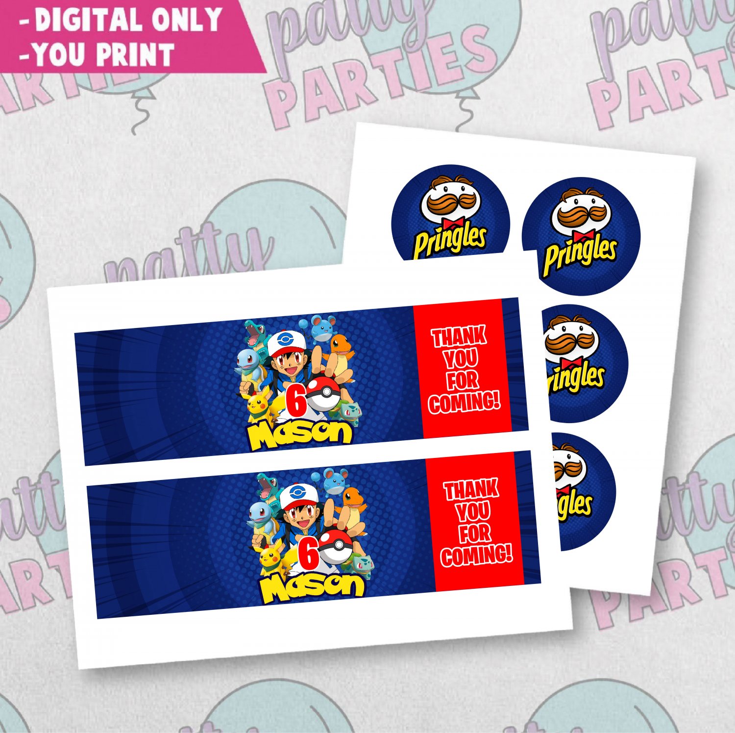 POKEMON PRINGLES LABEL