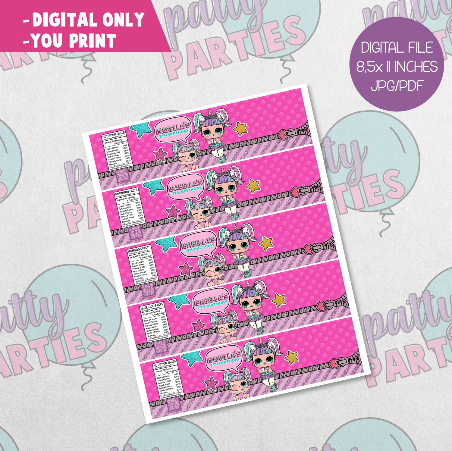 LOL SURPRISE BOTTLE LABEL