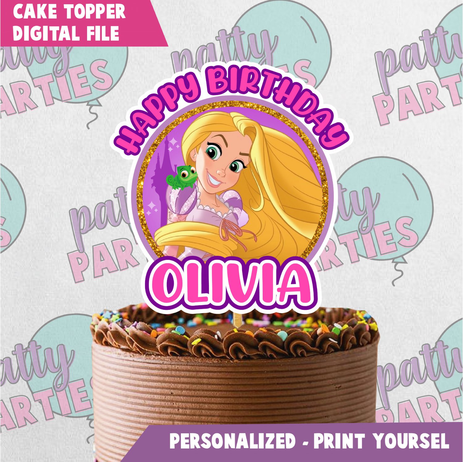 RAPUNZEL CAKE TOPPER