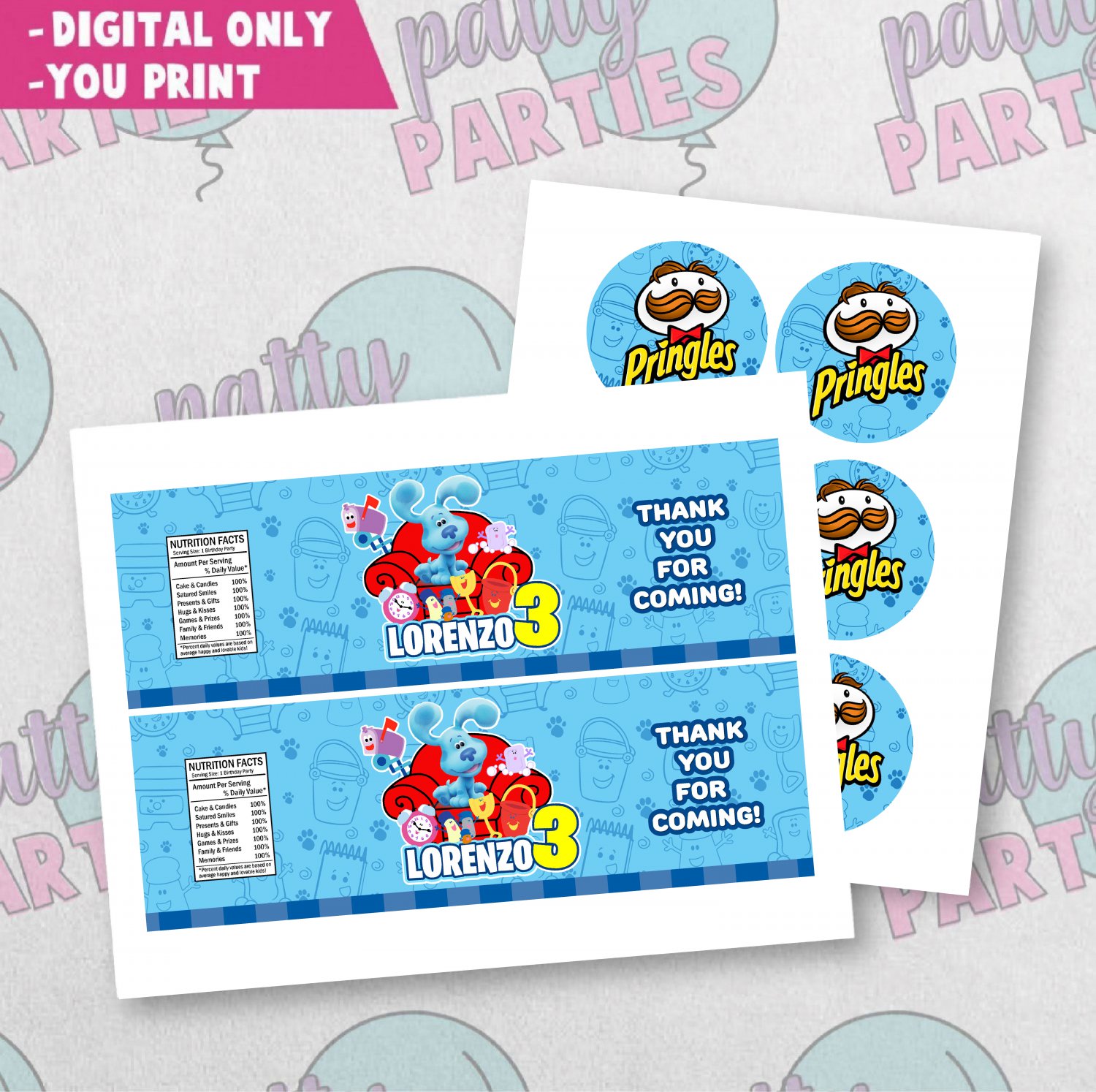 BLUE'S CLUES PRINGLES WRAPPER