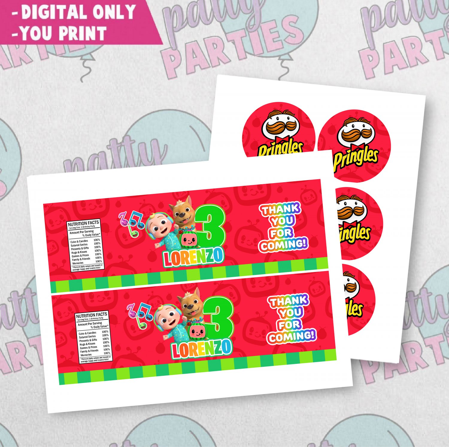 COCOMELON PRINGLES WRAPPER