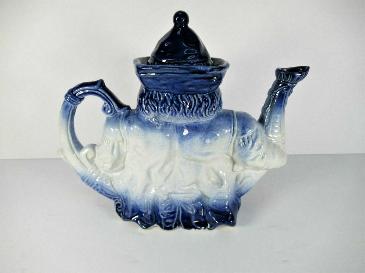 Vintage Toby The Fat Man Judge Flow Blue Teapot