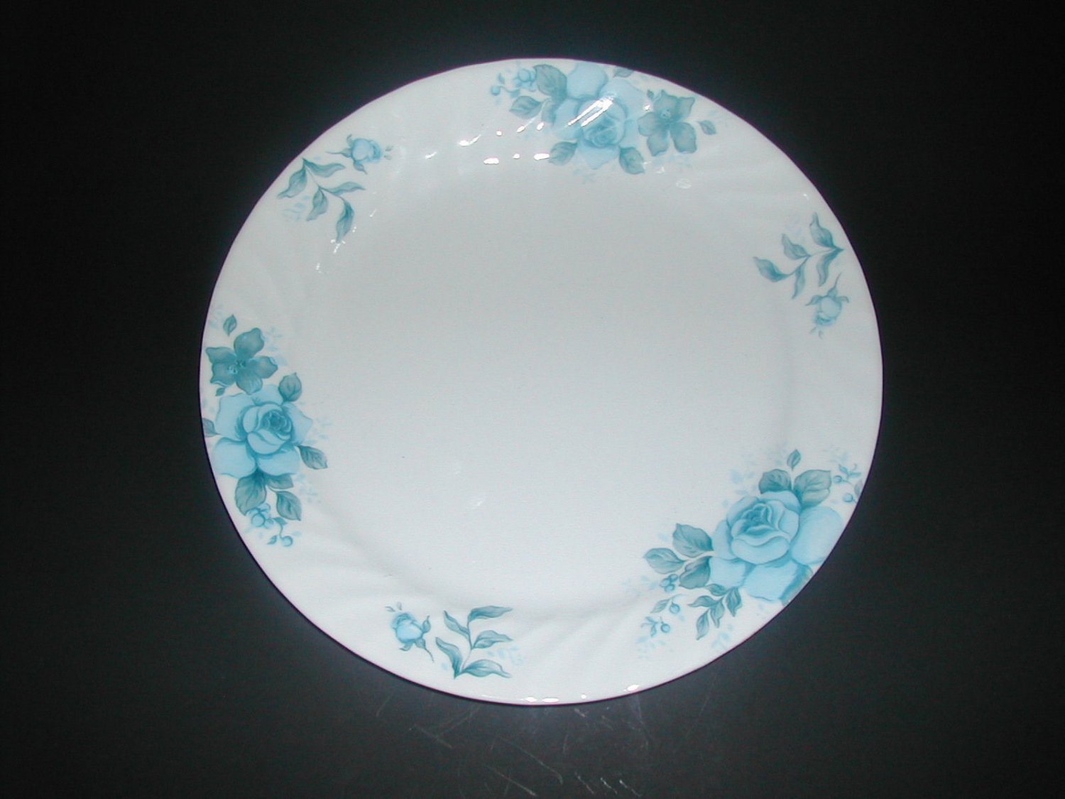 Corning Ware By Corelle Blue Velvet Rose 10" Dinner Plate