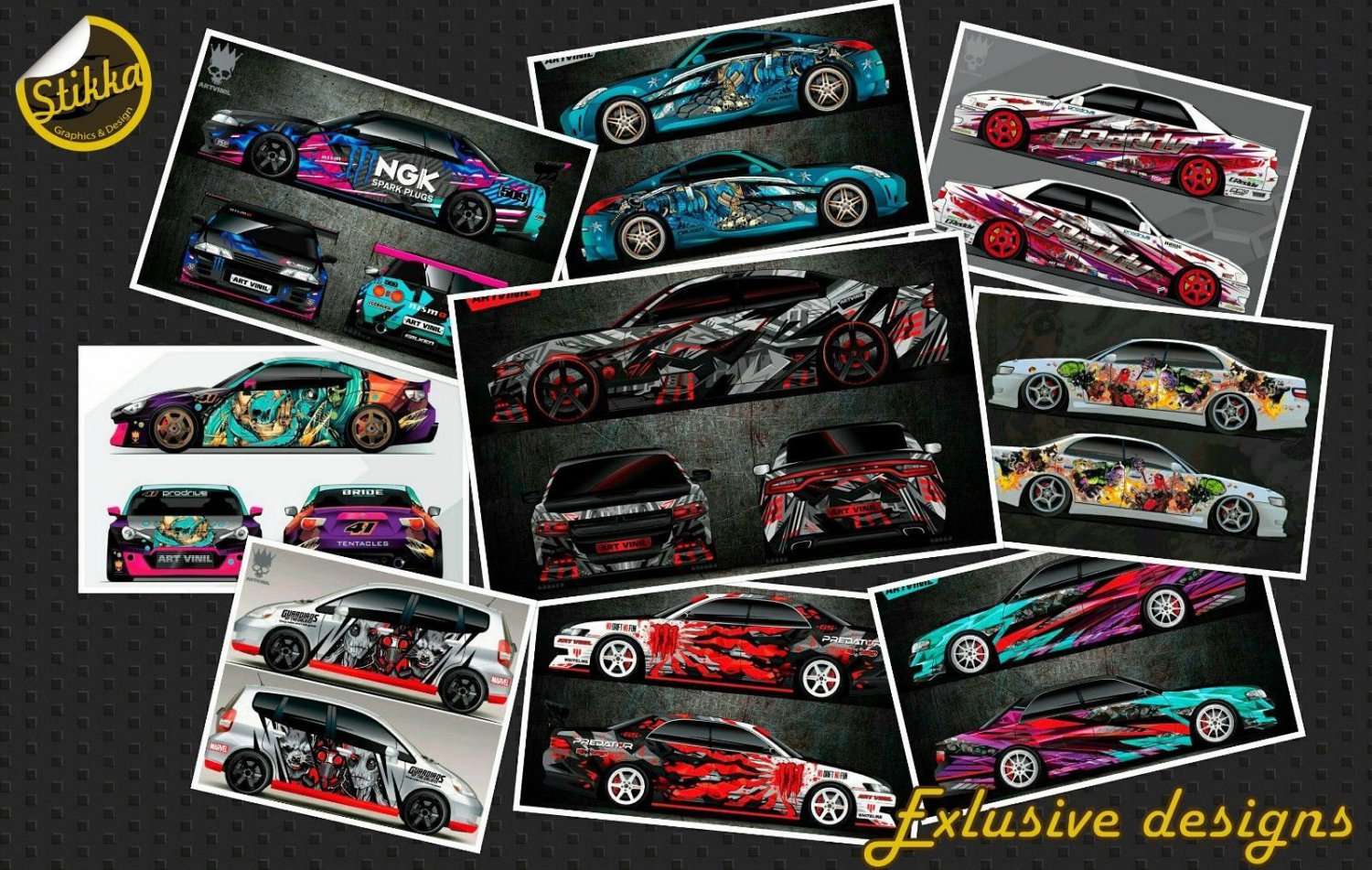 Custom Car Sticker Hood Decal Full Body Livery Vinyl Wrap Radiation ...