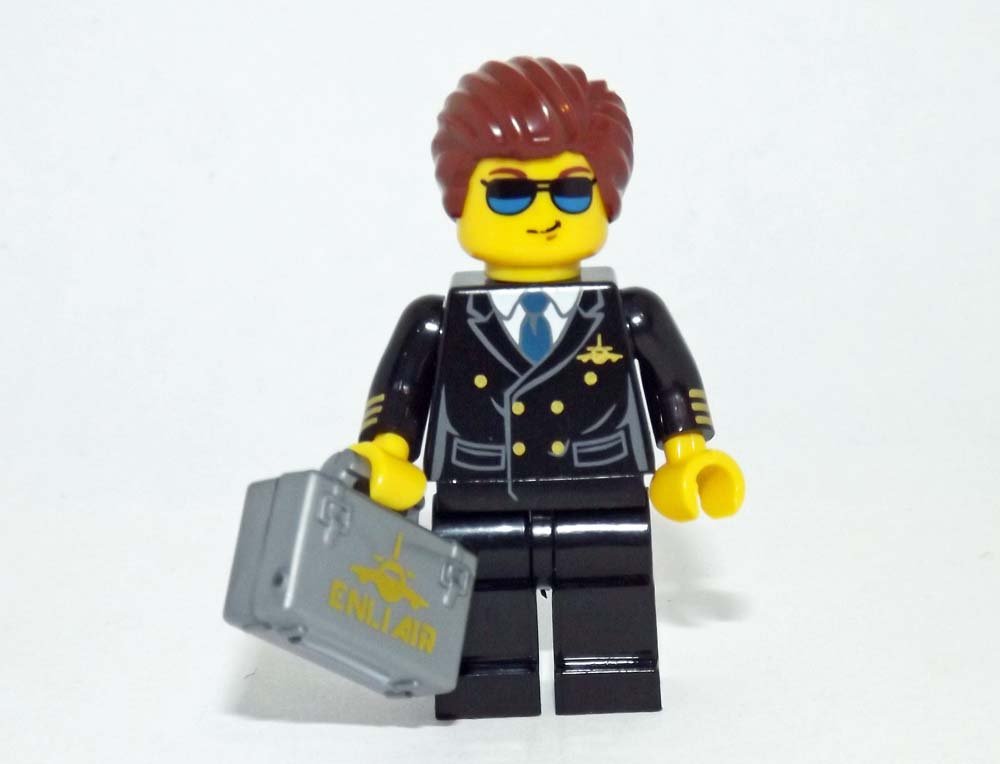 Pilot Airline worker captain Custom Minifigure Bricks Semut Toys