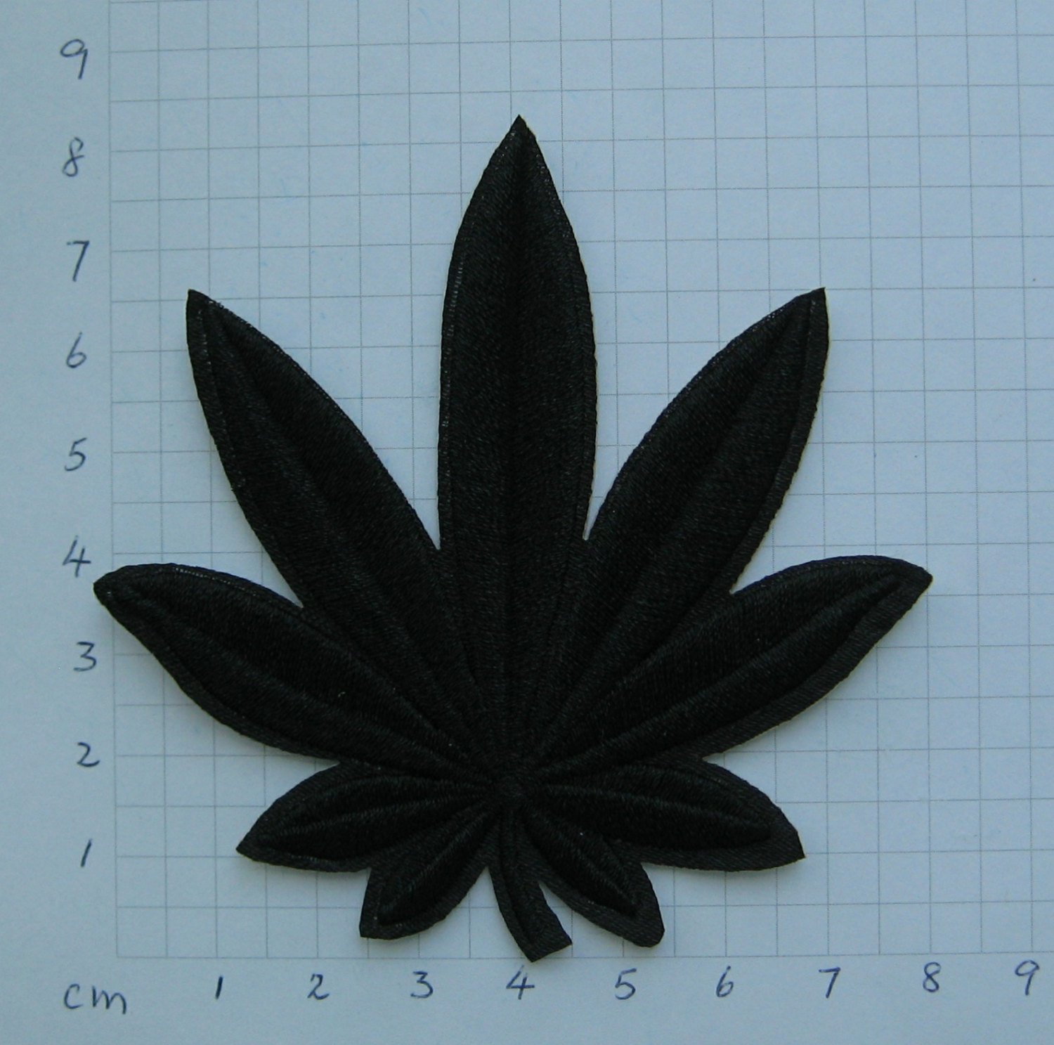 Iron-on Sew-on embroidered patch Weed Cannabis marijuana plant black ...