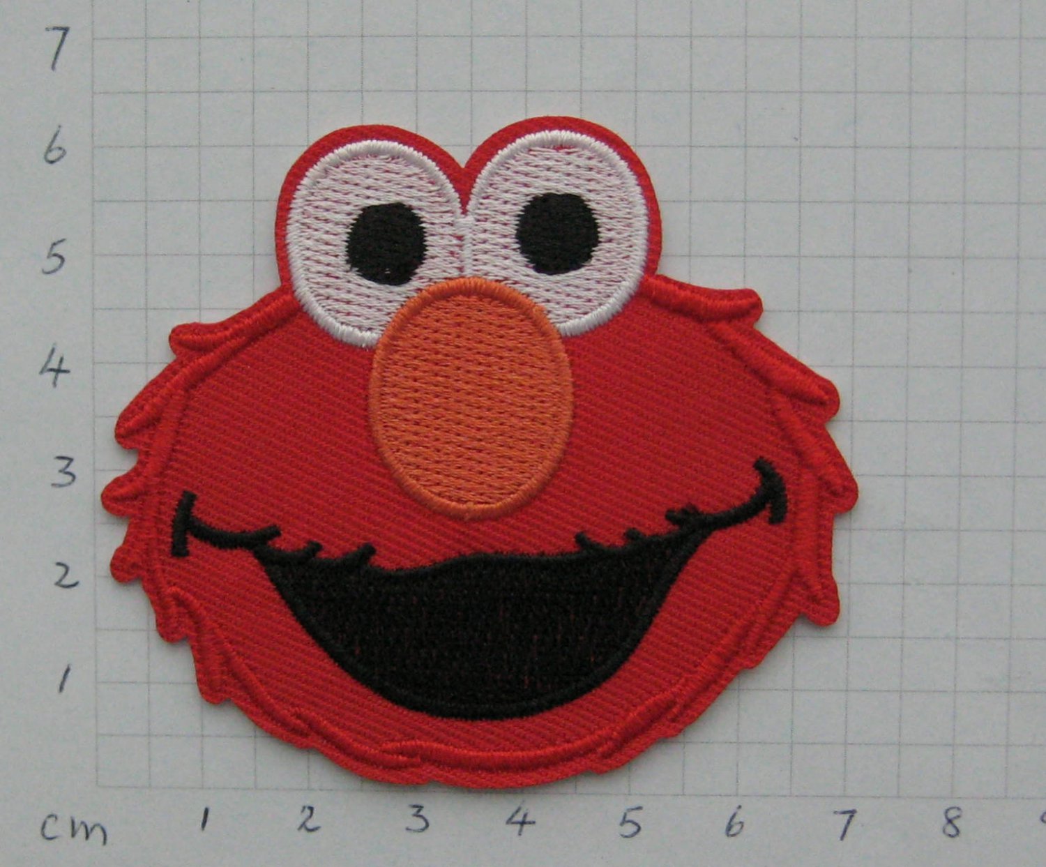 Iron-on Sew-on embroidered iron-on patch Elmo face Sesame Street 2.75 inch
