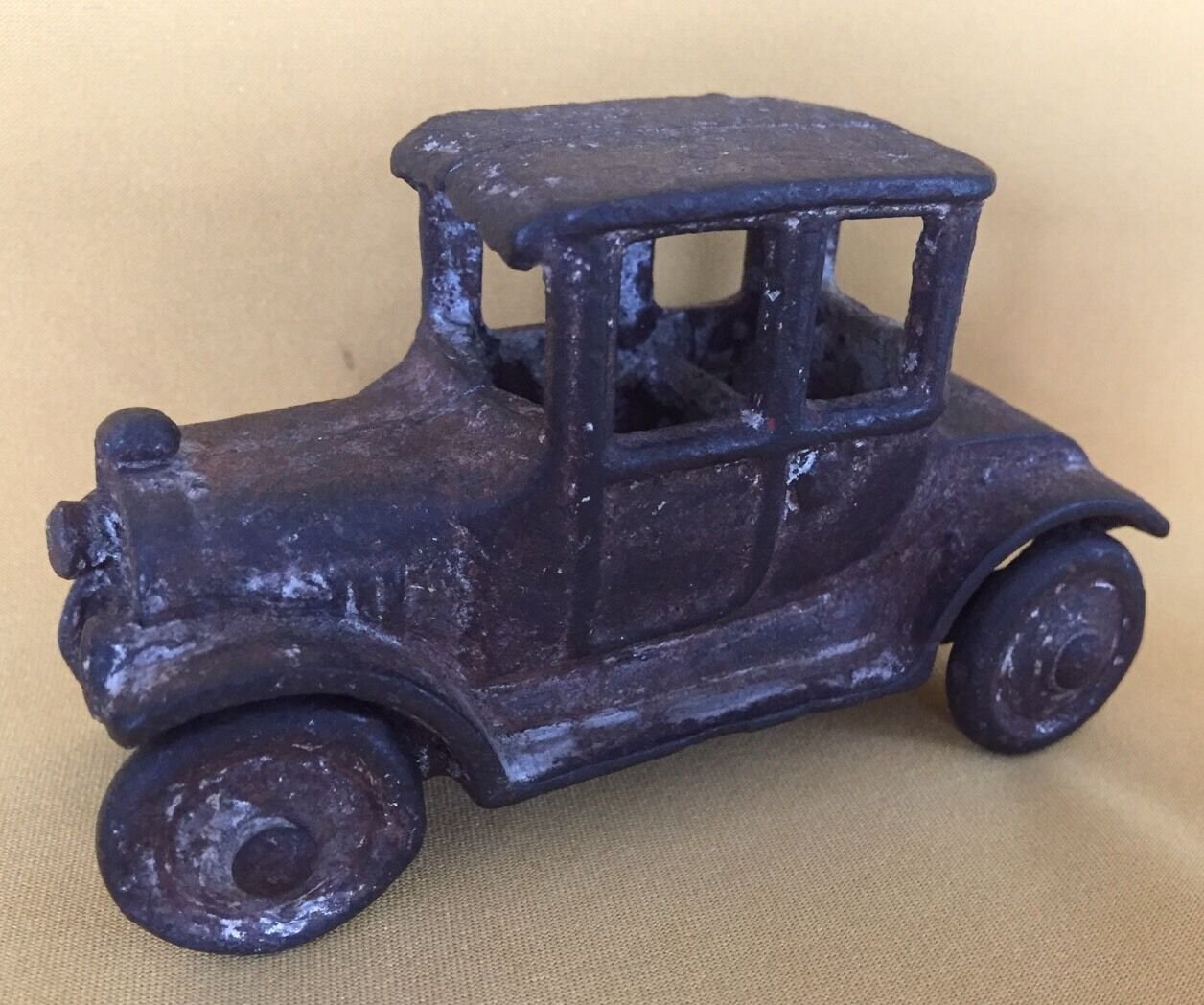 Antique Cast Iron Toy Car - Original Patina, Victorian Era