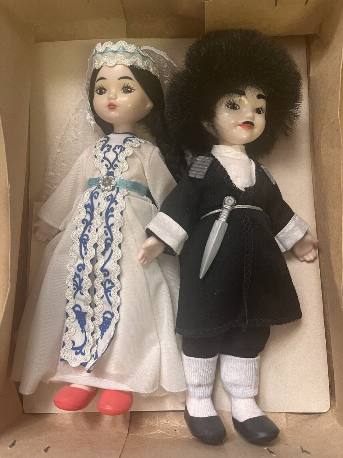 Georgian Dolls in box Bride And Groom Couple