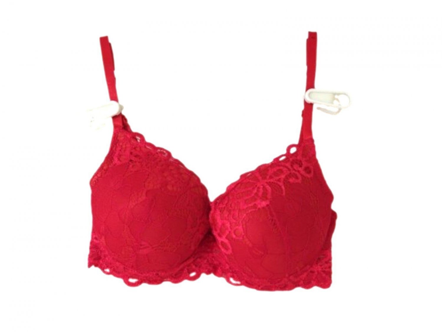 Hush intimates red lace push up bra 36 C lingerie