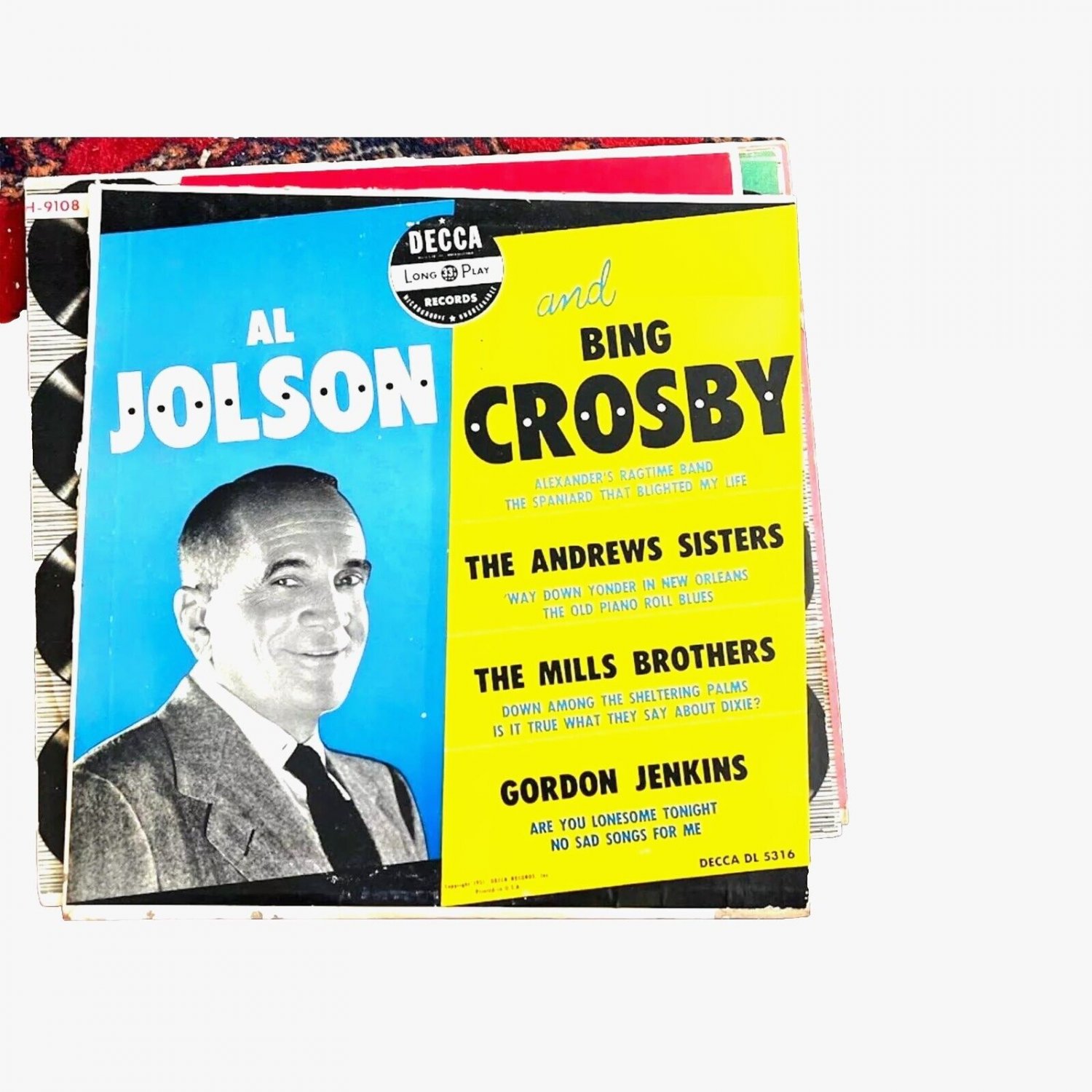 Al Jolson And Bing Crosby Vinyl Lp Vintage Decca Records DL 5316