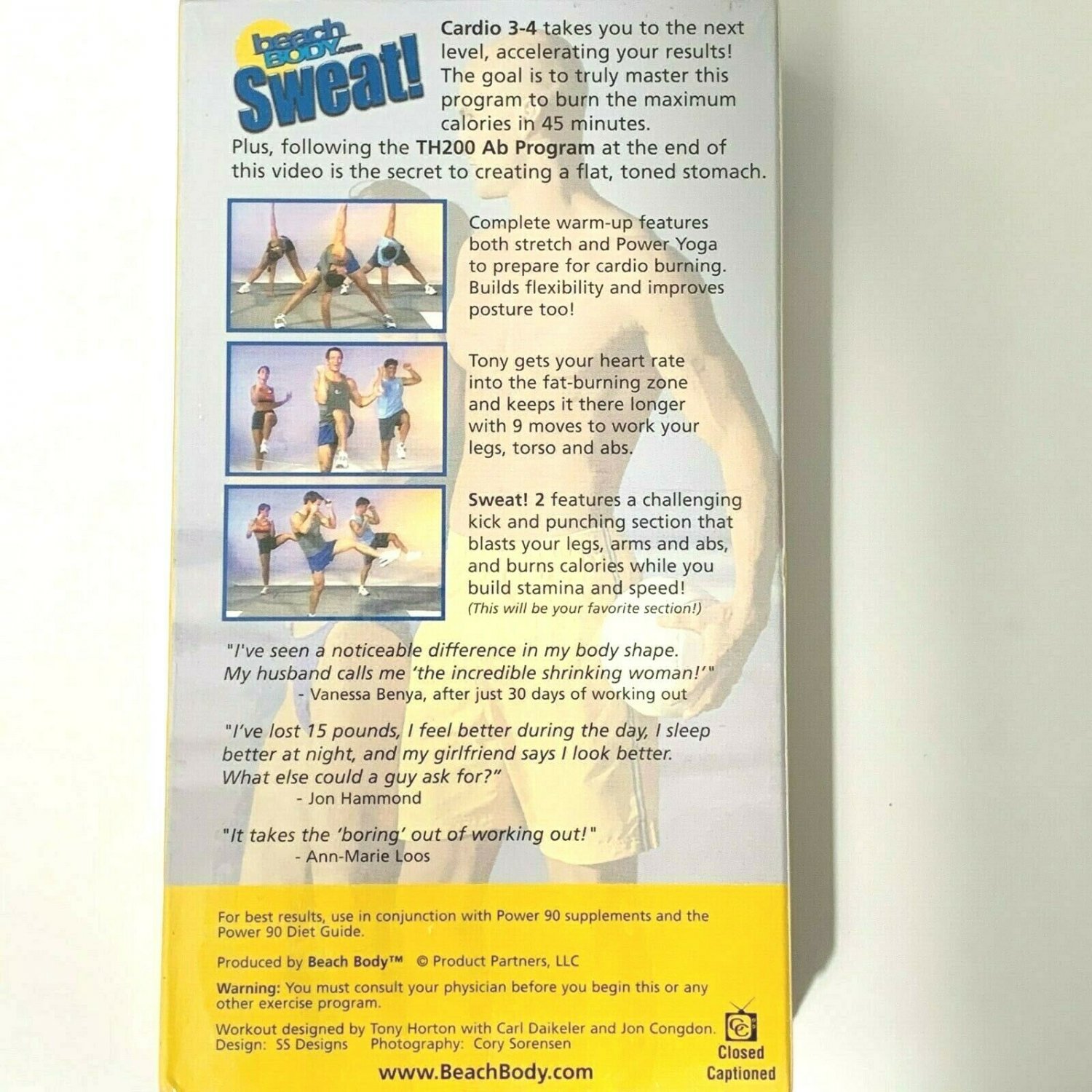 Power 90 Sweat! Cardio 3-4: VHS Advanced Phase Cardio Routine Beach ...