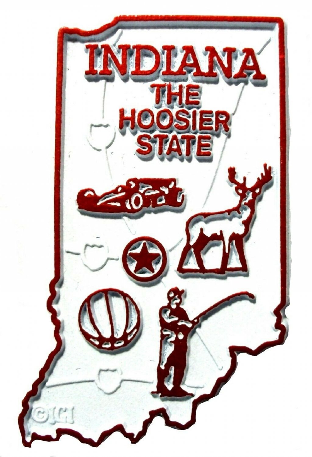 Indiana The Hoosier State Map Fridge Magnet