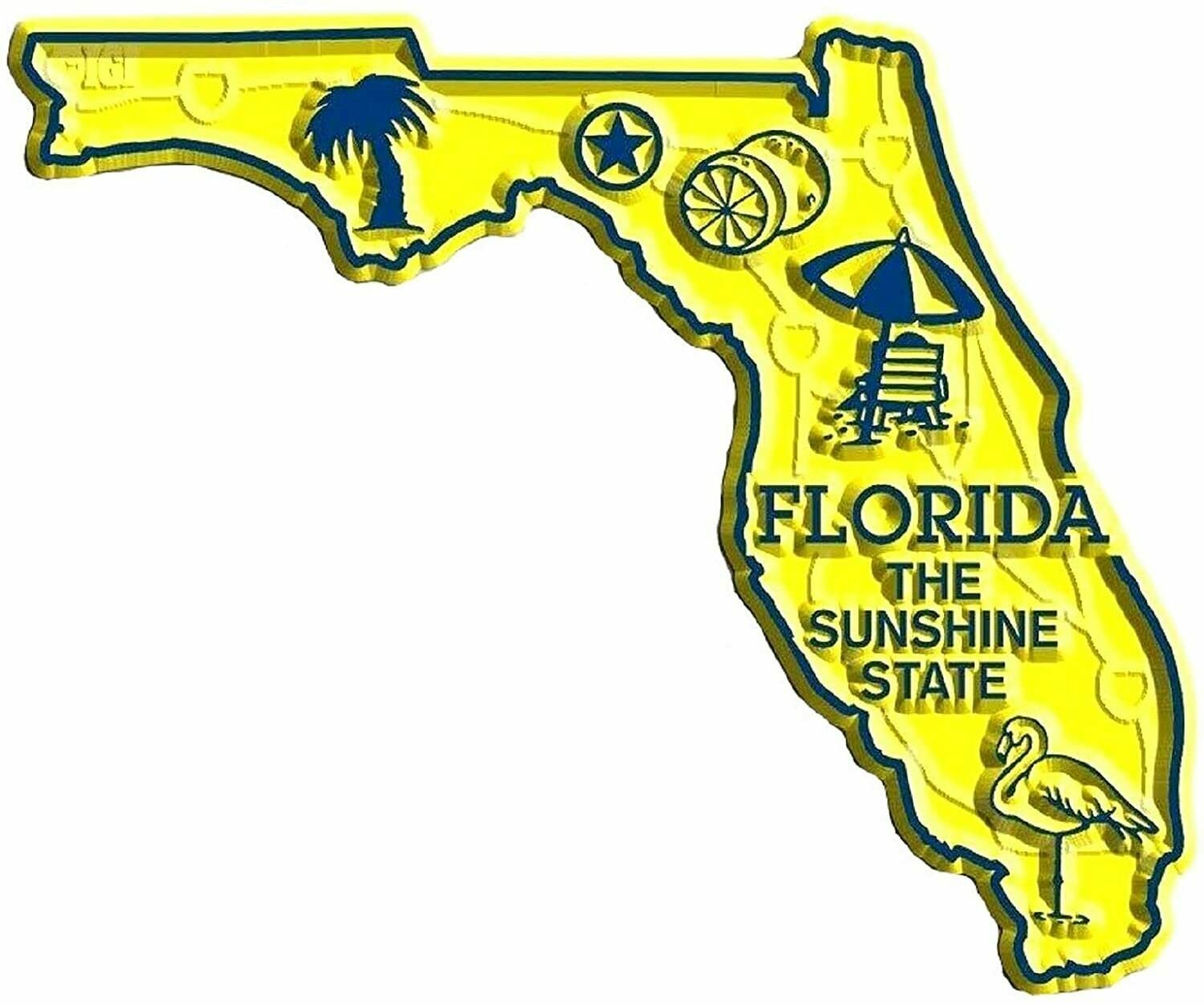 Florida The Sunshine State Map Fridge Magnet