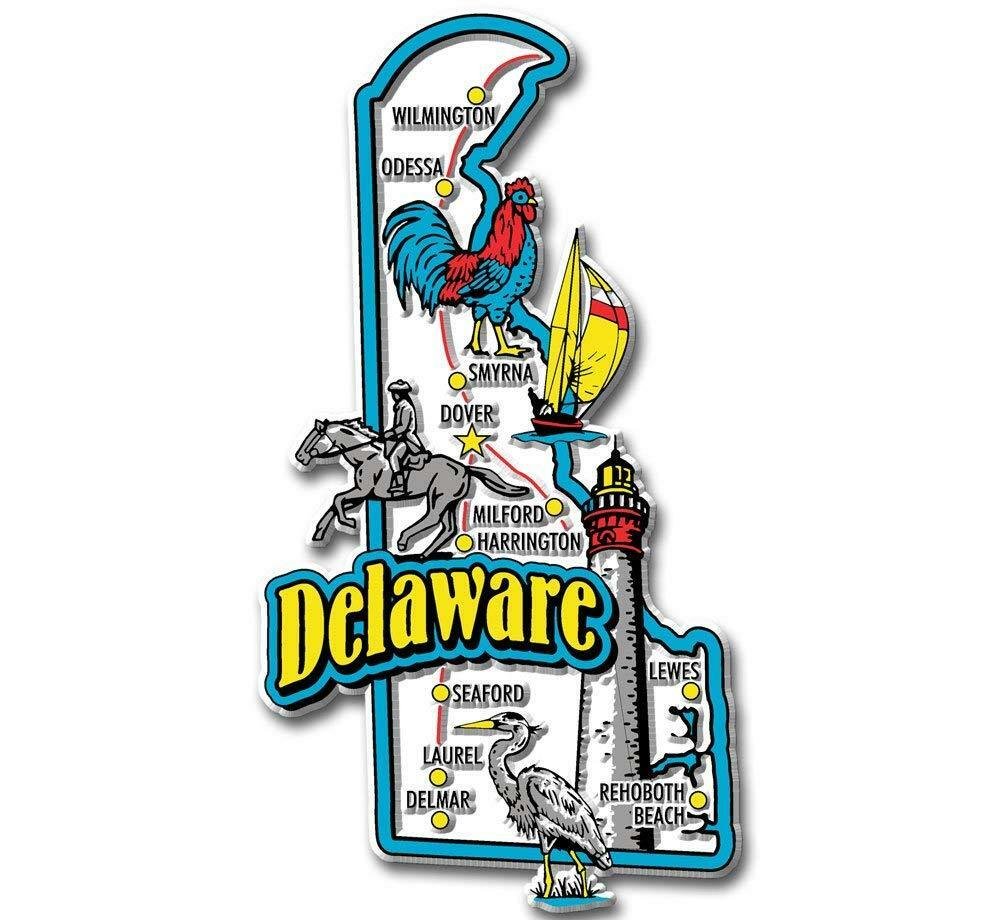 Delaware Jumbo State Map Fridge Magnet