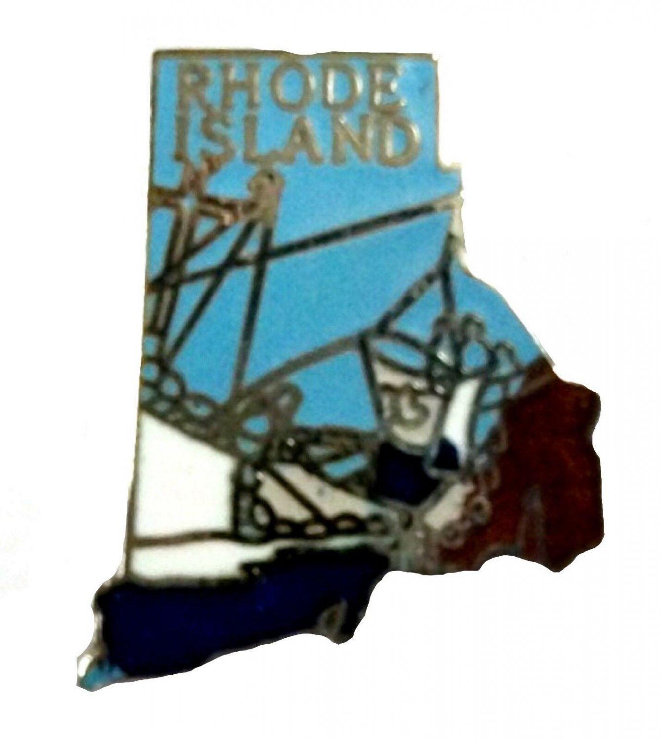 Rhode Island State Outline Hat Tac or Lapel Pin