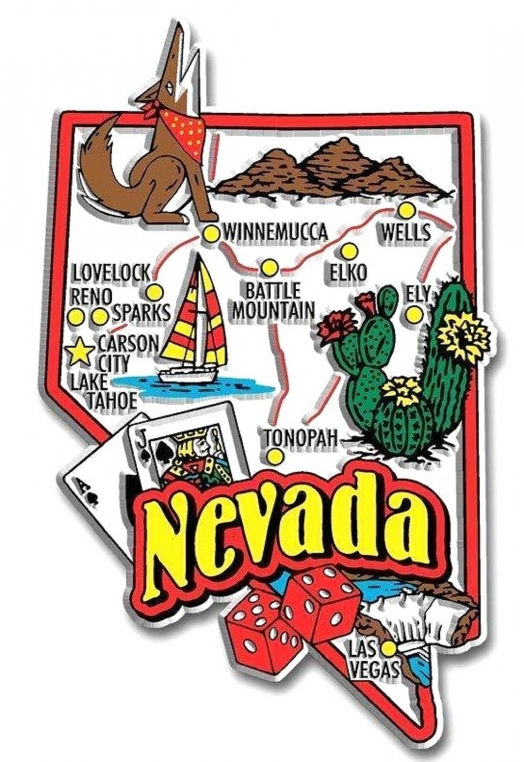 Nevada Jumbo State Map Fridge Magnet