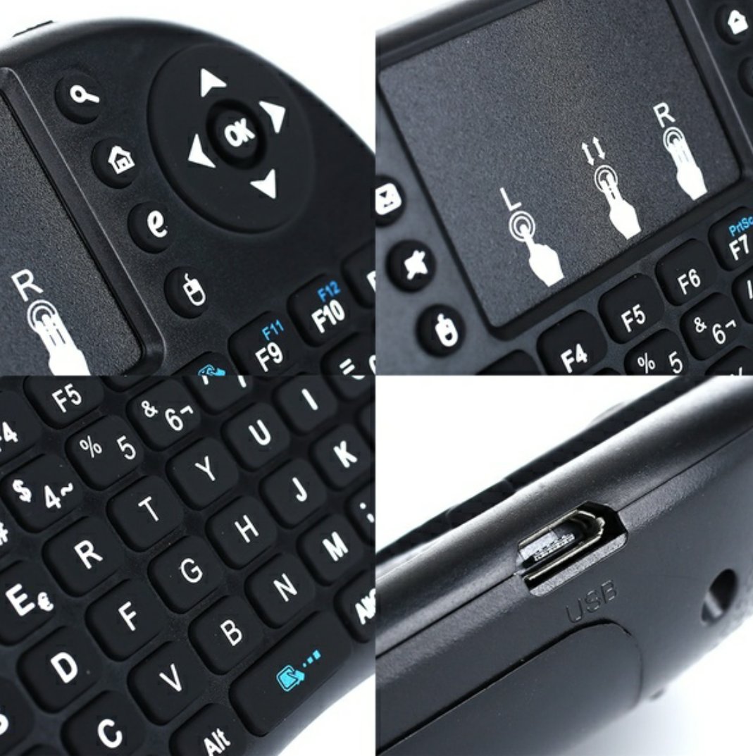 Mini Qwerty Keyboard Mouse Touchpad Keyboard with Receiver for PC Smart ...