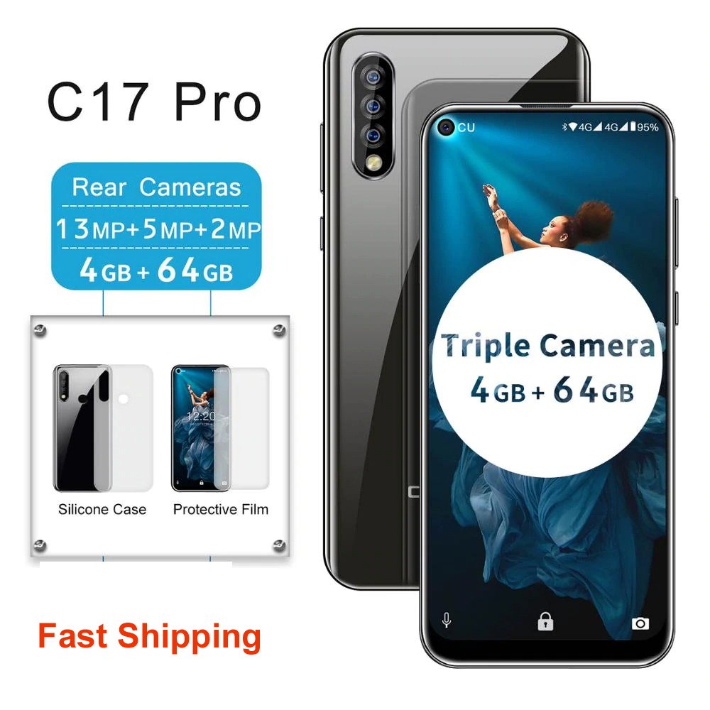 OUKITEL C17 Pro 4G Smartphone 4GB+64GB Octa Core Android 9 Triple Rear ...