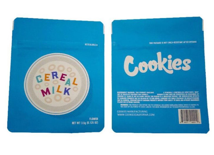 Mylar Cookies 3.5g Cereal Milk (50 Bags) Ziplock Smell Proof
