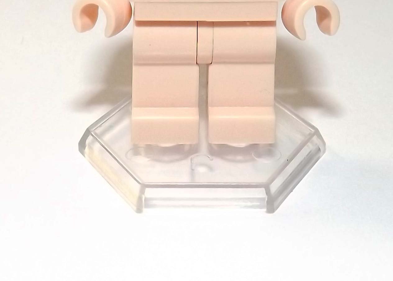 Clear transparent minifigure stand base