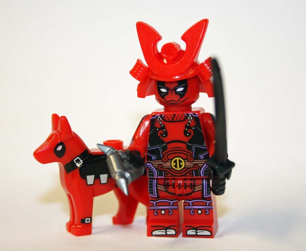 Deadpool Samurai with dog Minifigure