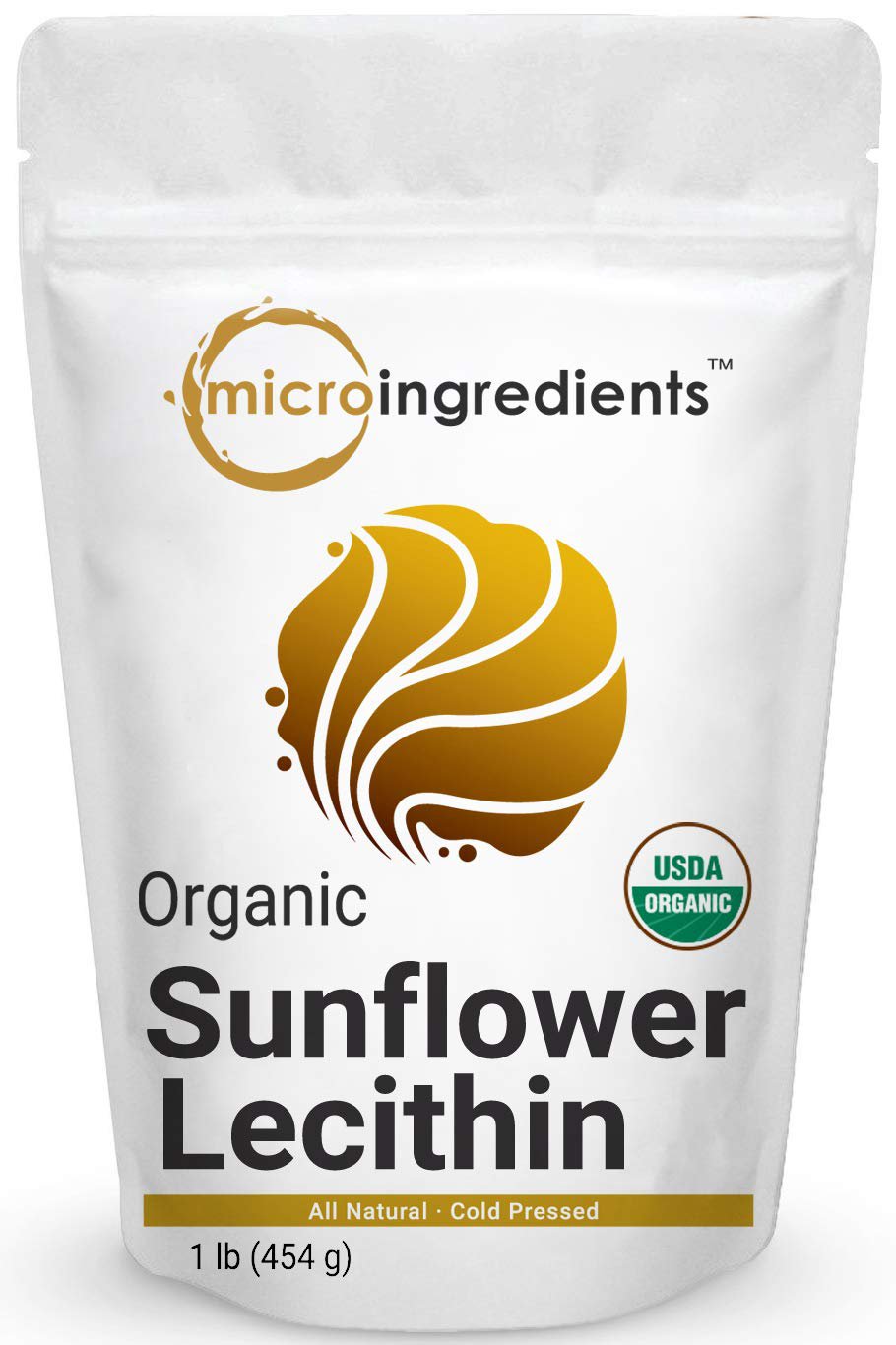 US Grown Organic Sunflower Lecithin Powder, 1 Pound (454g), Sustainable ...