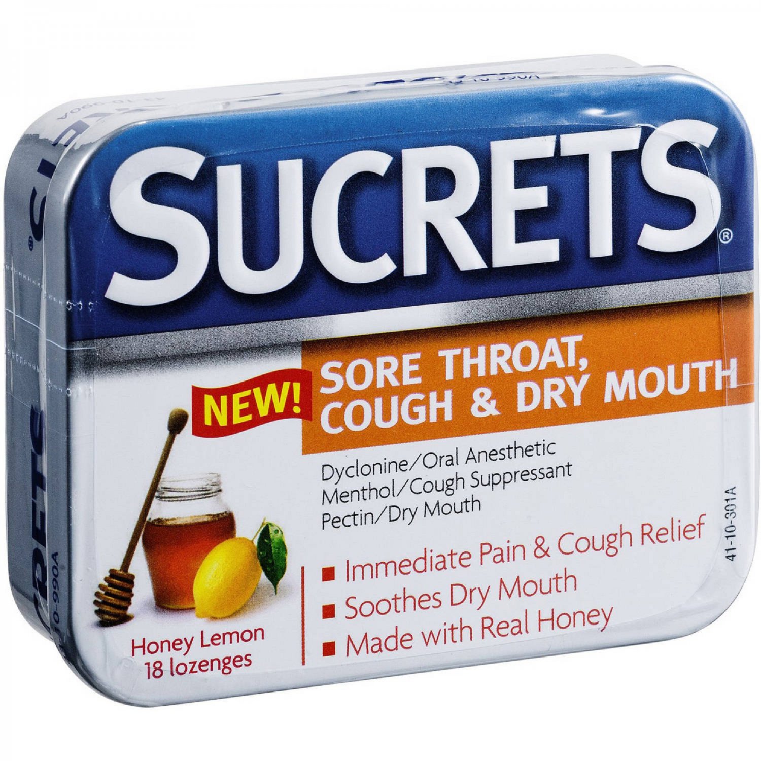 Sucrets Medicated Lozenges-Honey Lemon, 18 Count