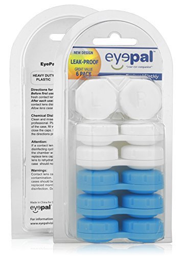 Assorted Heavy Duty Leak Proof Contact Lens Cases 6 Pack - Reusable ...