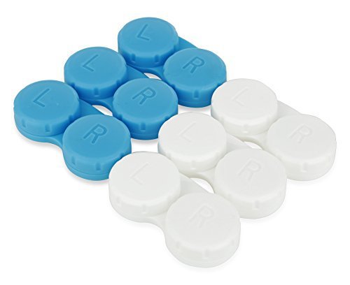 Assorted Heavy Duty Leak Proof Contact Lens Cases 6 Pack - Reusable ...