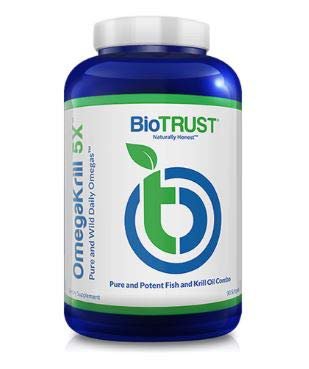 BioTrust OmegaKrill 5X EPA & DHA Omega 3 Fish Oil Supplement, Burpless ...