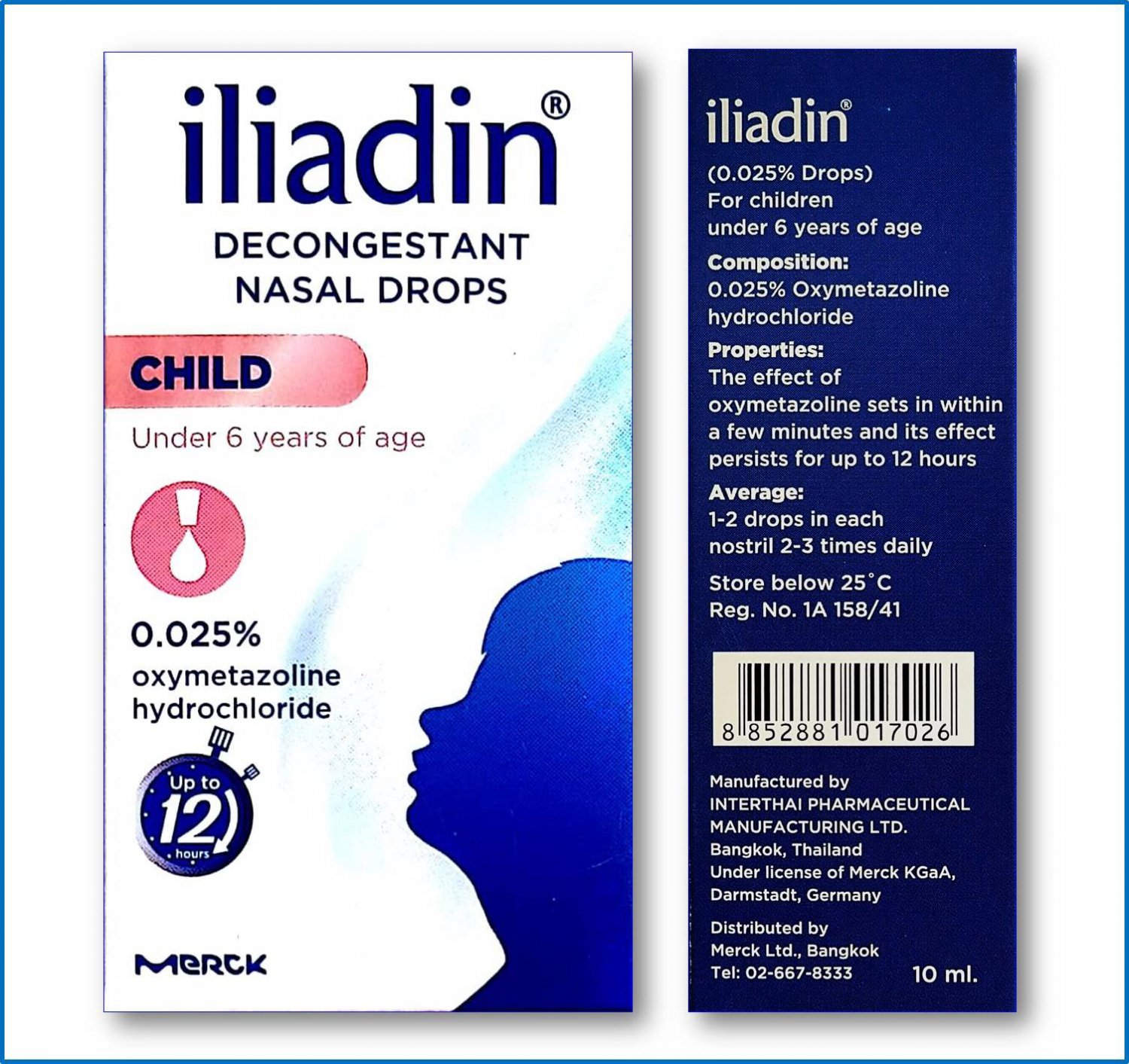 Iliadin Pedriatric Nasal Decongestant 0.025% Drops (New Look 0.34 ...