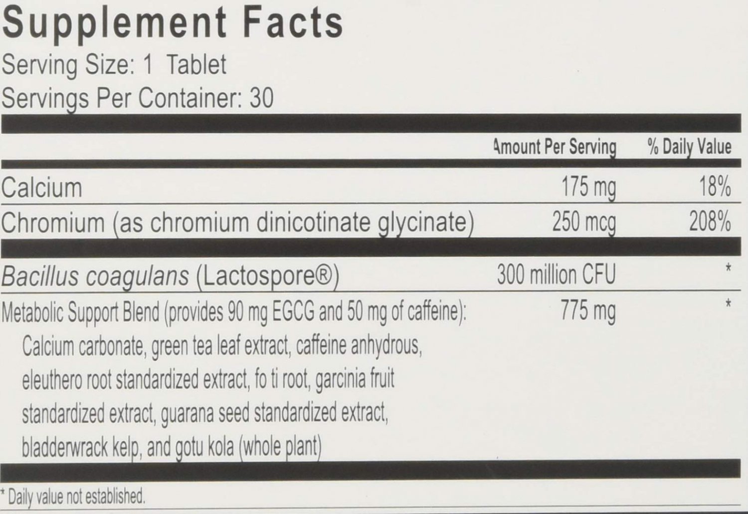 MEGA-T Green Tea Caplets with Probiotics and Calcium - 30 ct