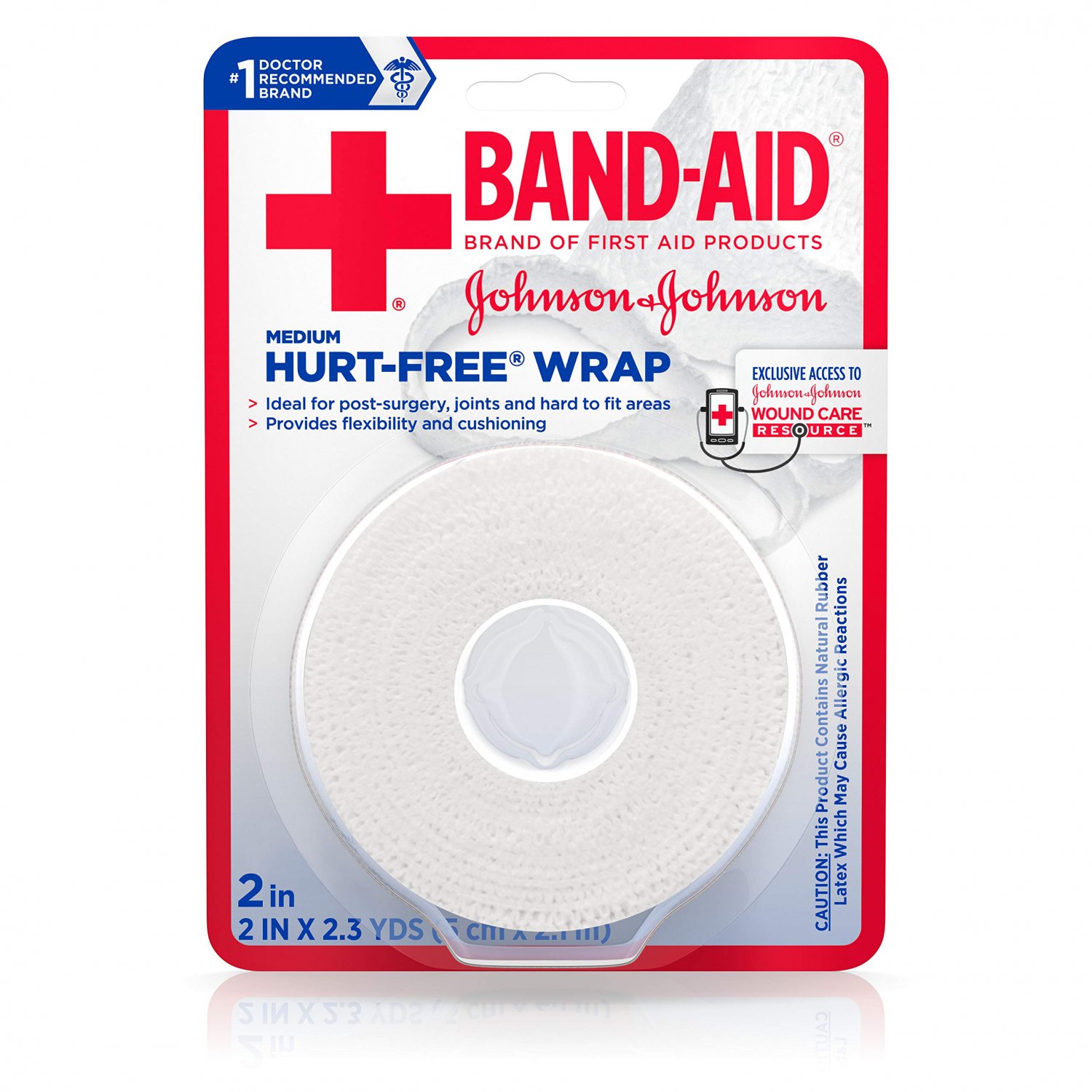 Band-Aid Brand of First Aid Products Hurt-Free Self-Adherent Wound Wrap ...