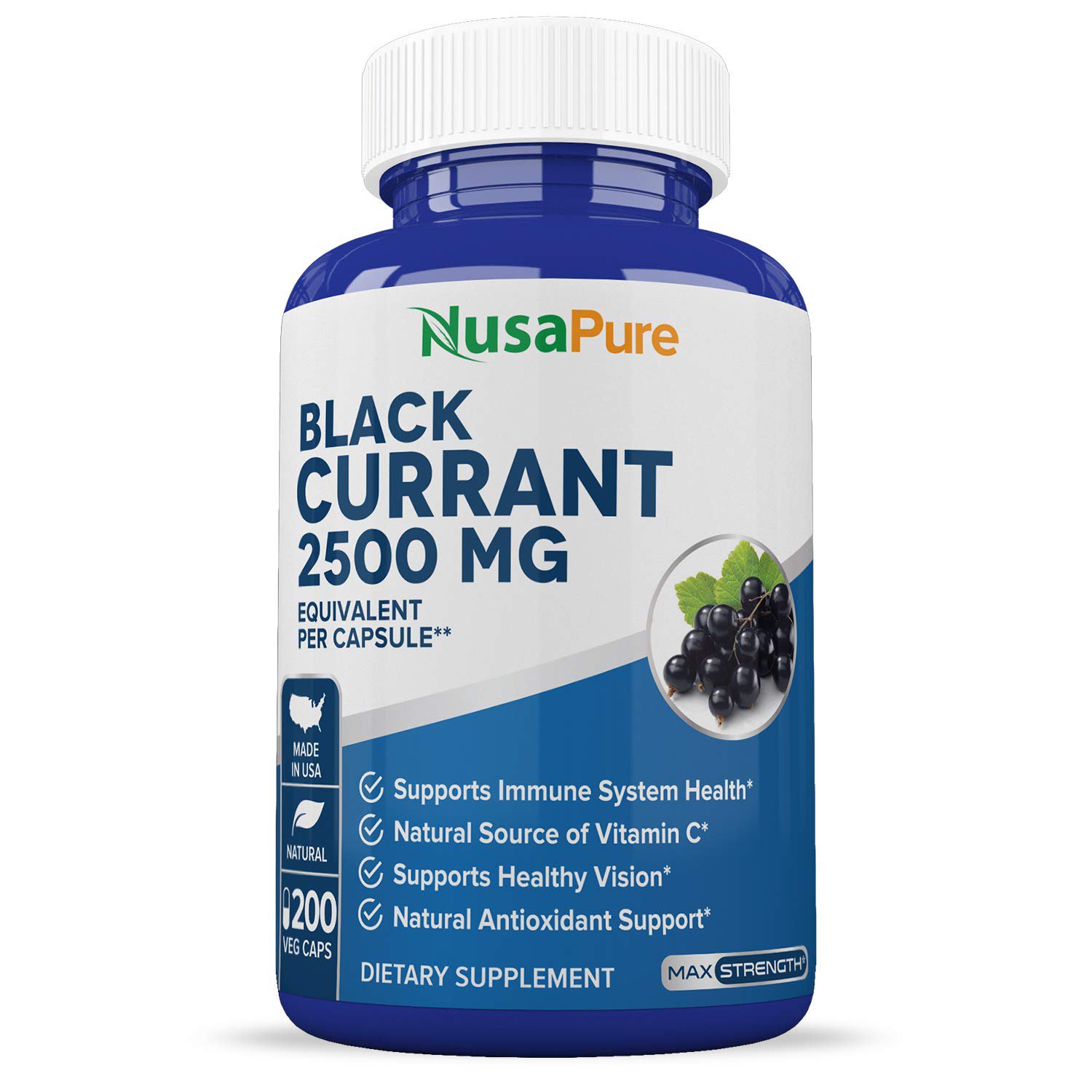 Black Currant Oil 2500 Mg 200 Veggie Capsules (Powder, Vegetarian, Non ...