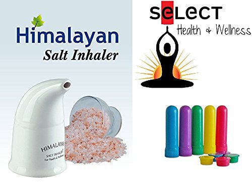 Himalayan Pink Salt Inhaler with 170g of Salt Plus 5 Salt Filled Travel ...