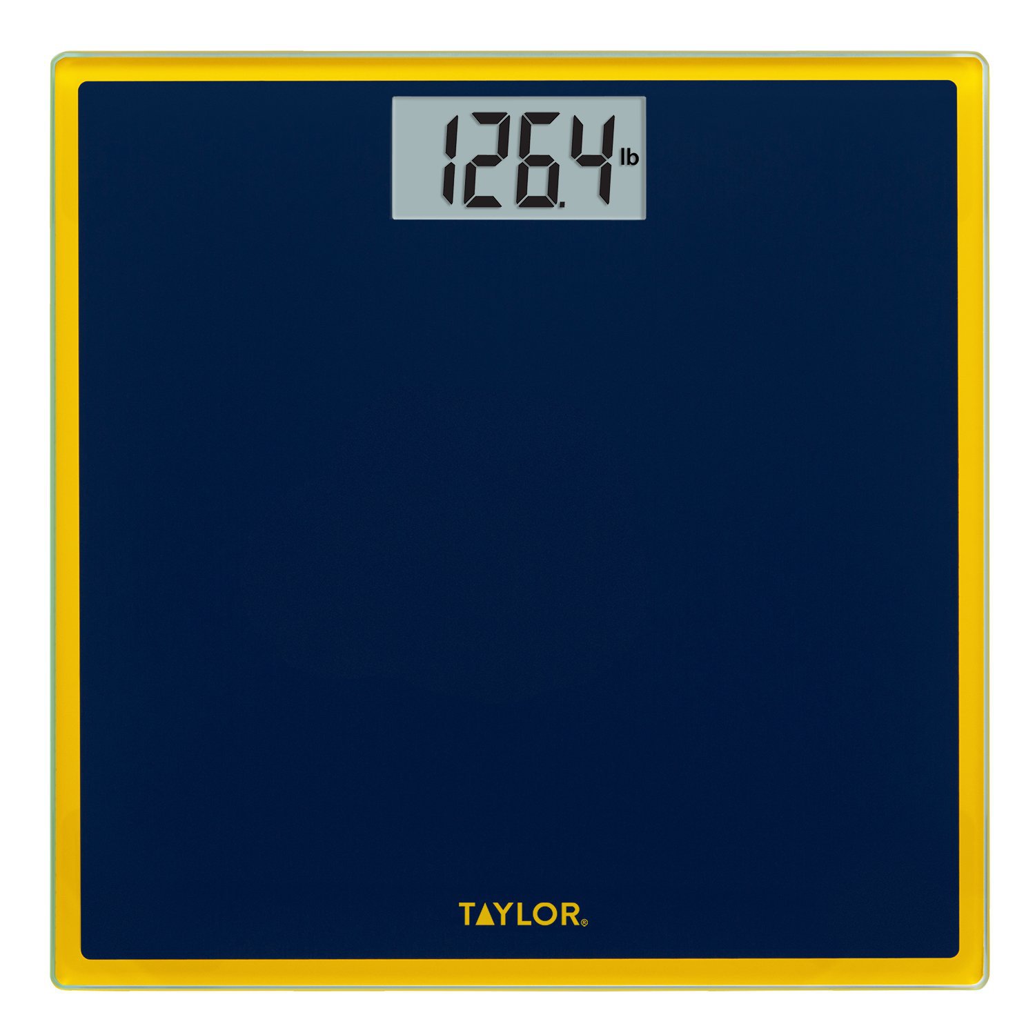 Taylor Digital Glass Bathroom Scale (Dark Blue w/Maize Trim)