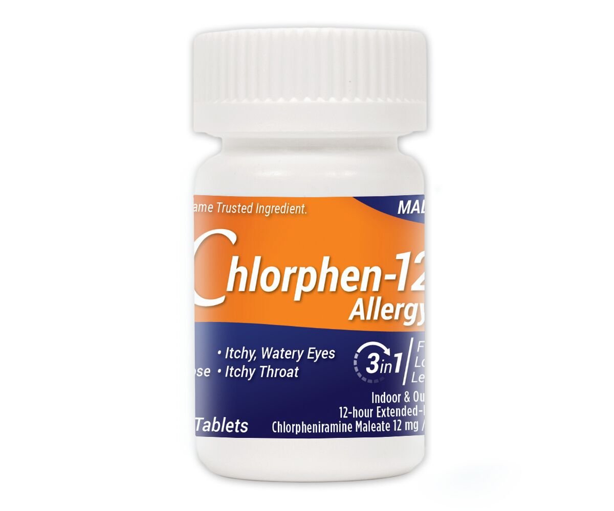 Chlorphen-12 Allergy 100 Count Chlorpheniramine Maleate 12 mg (New ...
