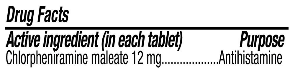 Chlorphen-12 Allergy 100 Count Chlorpheniramine Maleate 12 mg (New ...