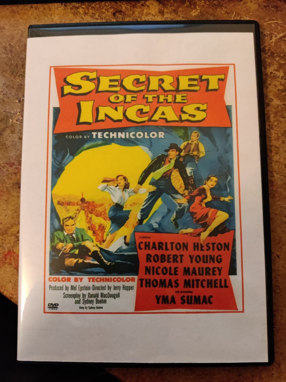 Secret of the Incas ( Rare 1954 DVD ) Charlton Heston , Robert Young, Nicole Maurey