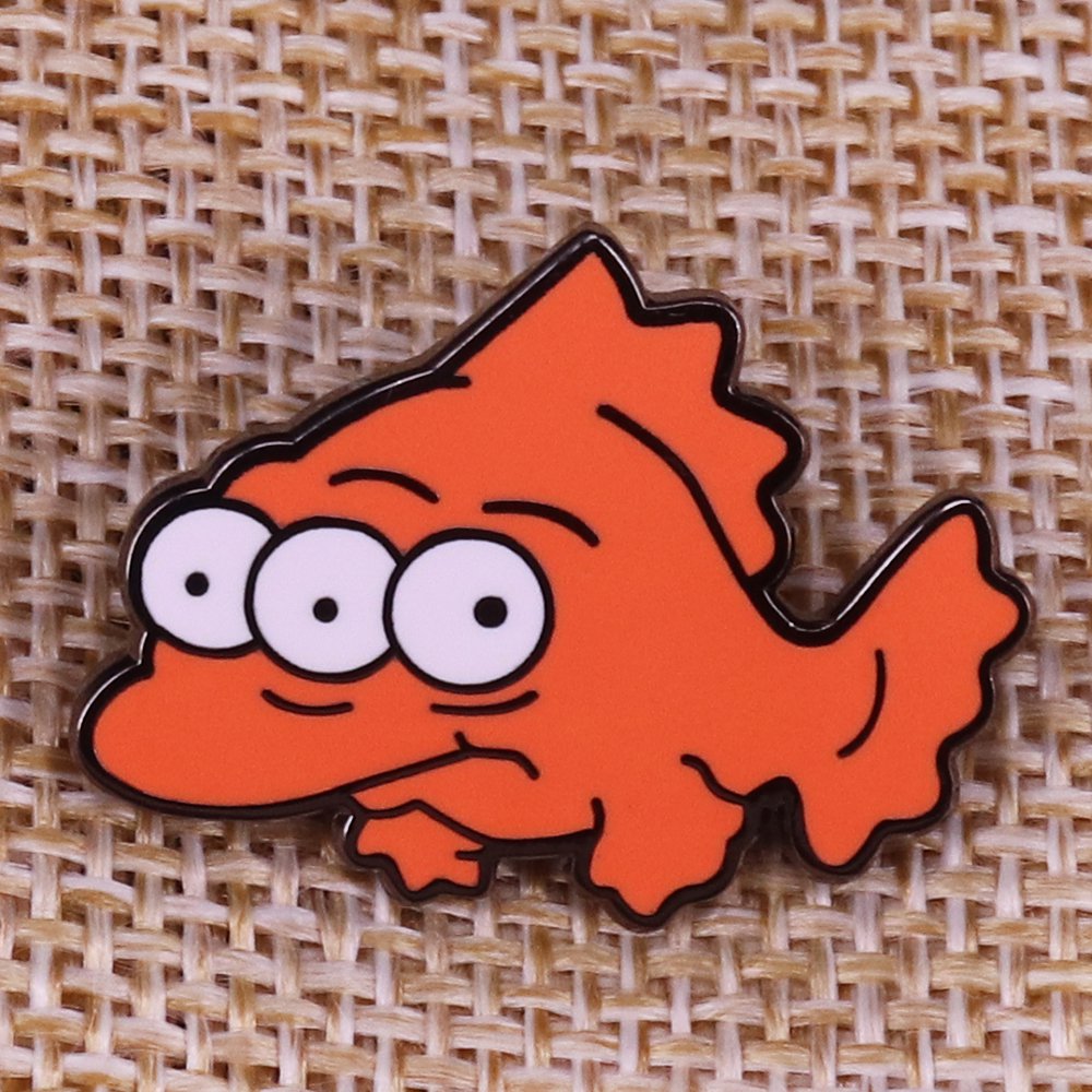 Simpson fish badge brooch