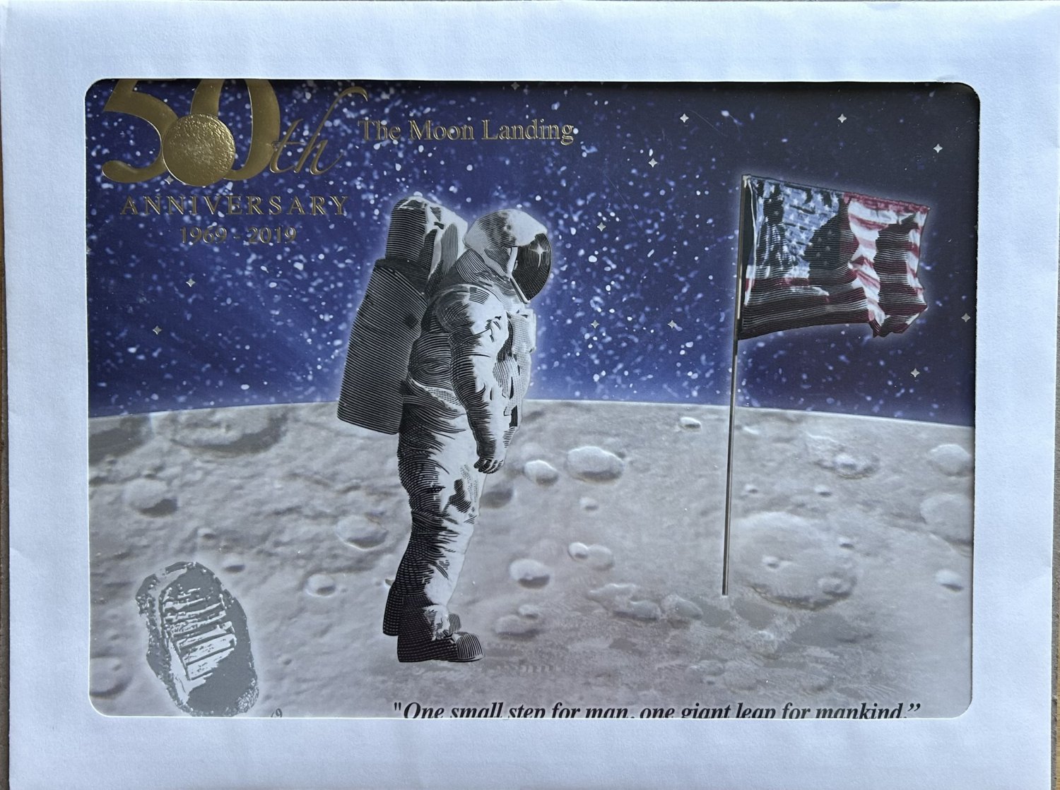 2019 Apollo 11 50th Anniversary Commemorative Engraved Print "Giant Leap"
