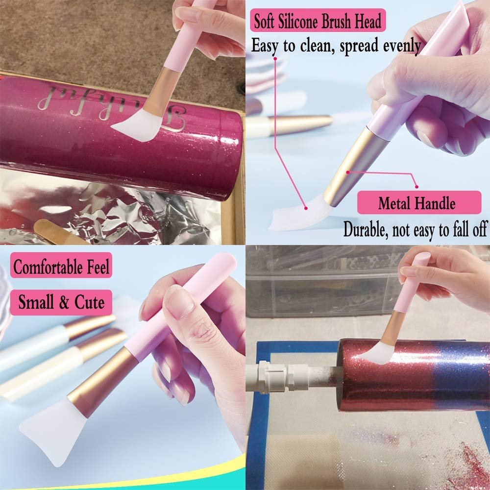 Silicon Epoxy Brushes Set for Making Epoxy Glitter Tumblers (Pack of 4 ...