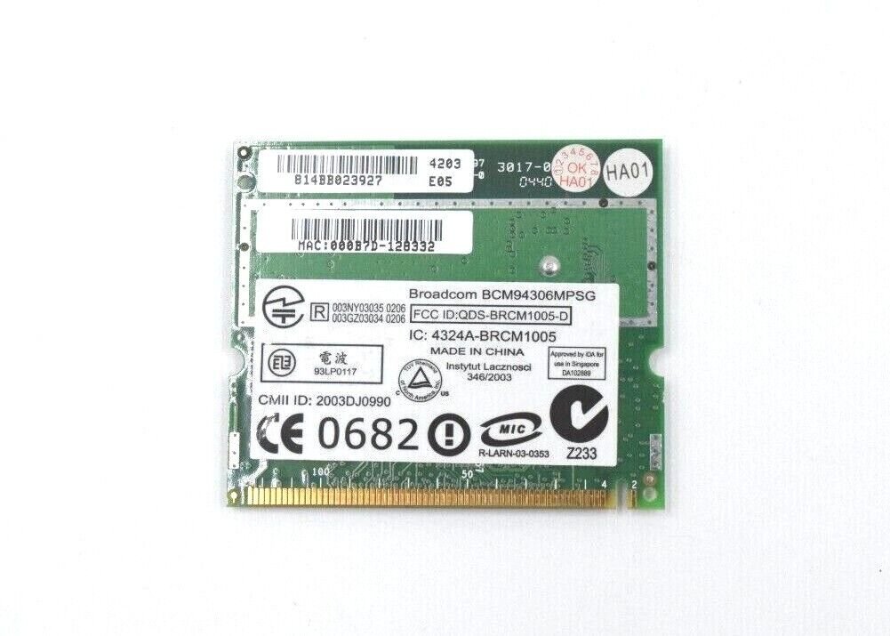 Dell Inspiron 1150 PP08L Laptop WiFi Card, BCM94306MPSG
