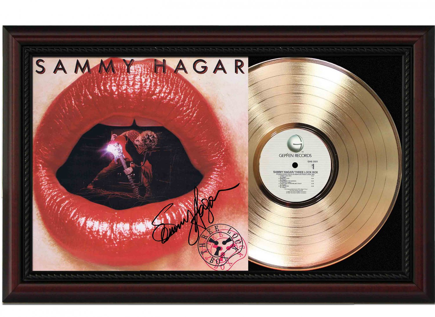 SAMMY HAGAR "Three Lock Box" Framed Record Display.