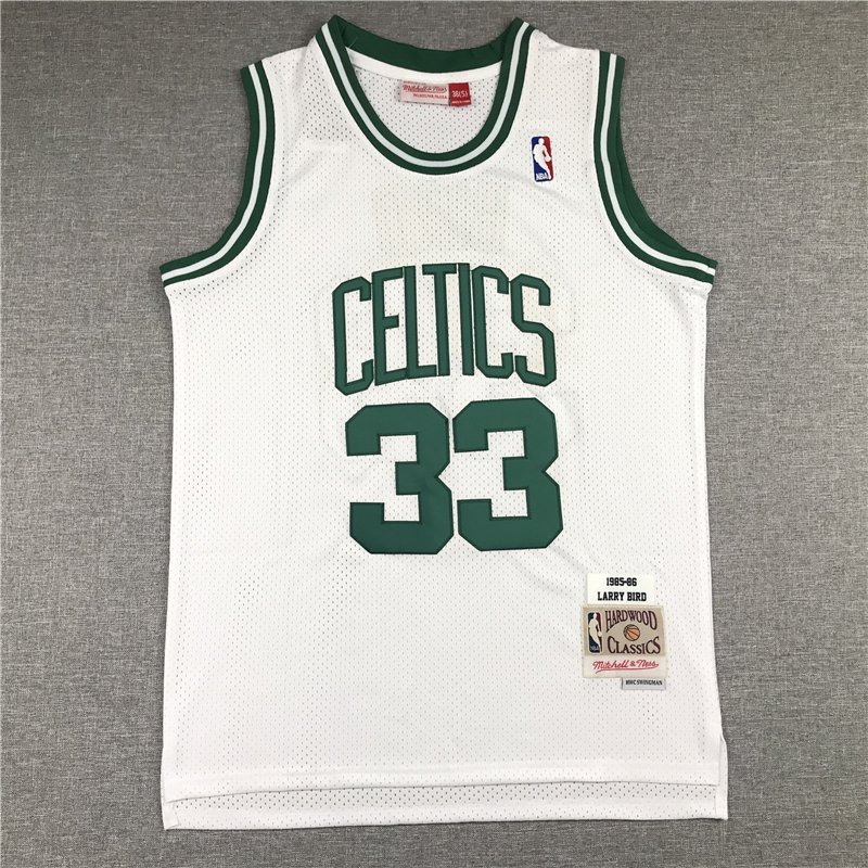 Larry Bird #33 Boston Celtics White Basketball Jersey