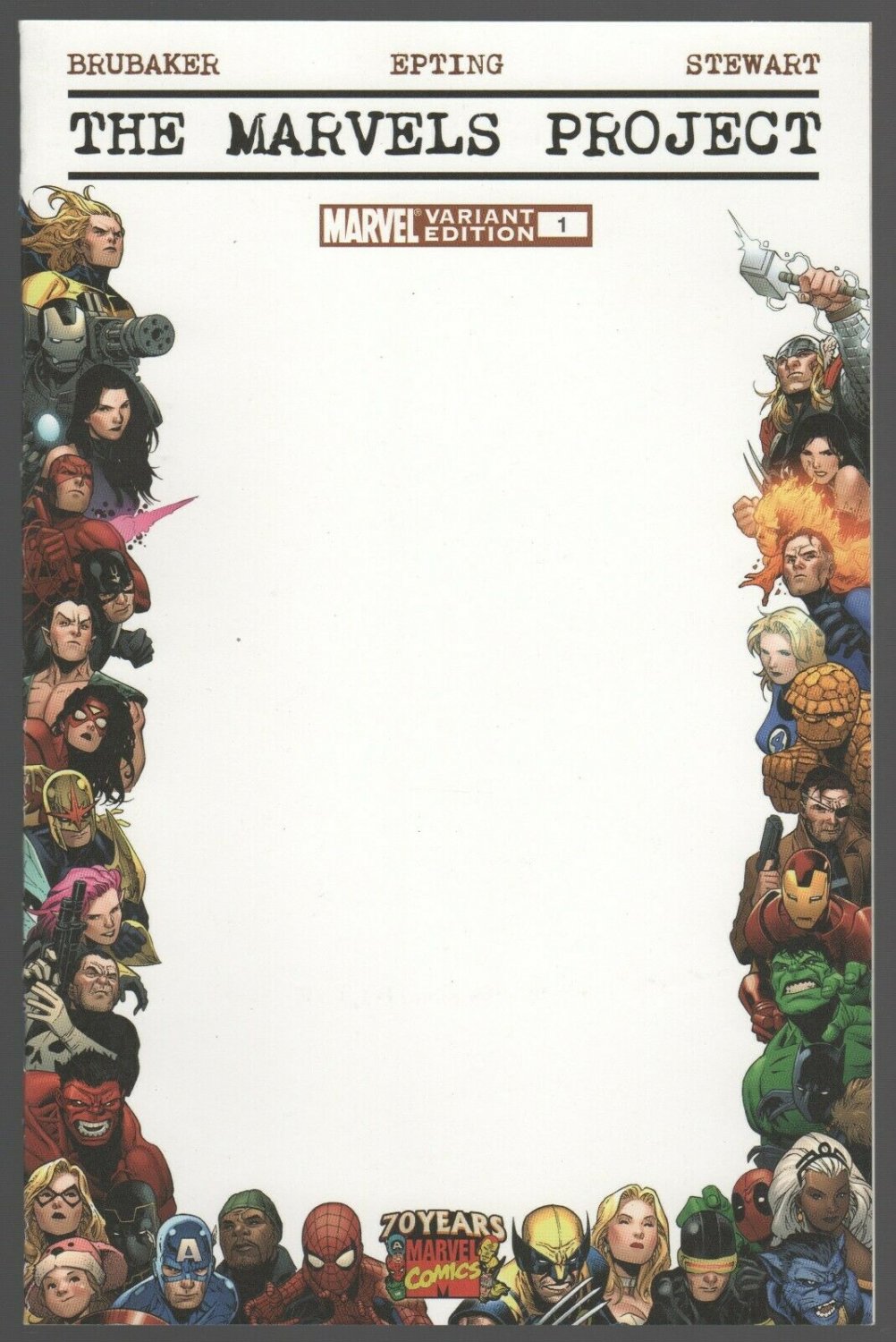 Marvels Project #1 Blank Sketch Convention 70th variant 2009 VF/NM ...