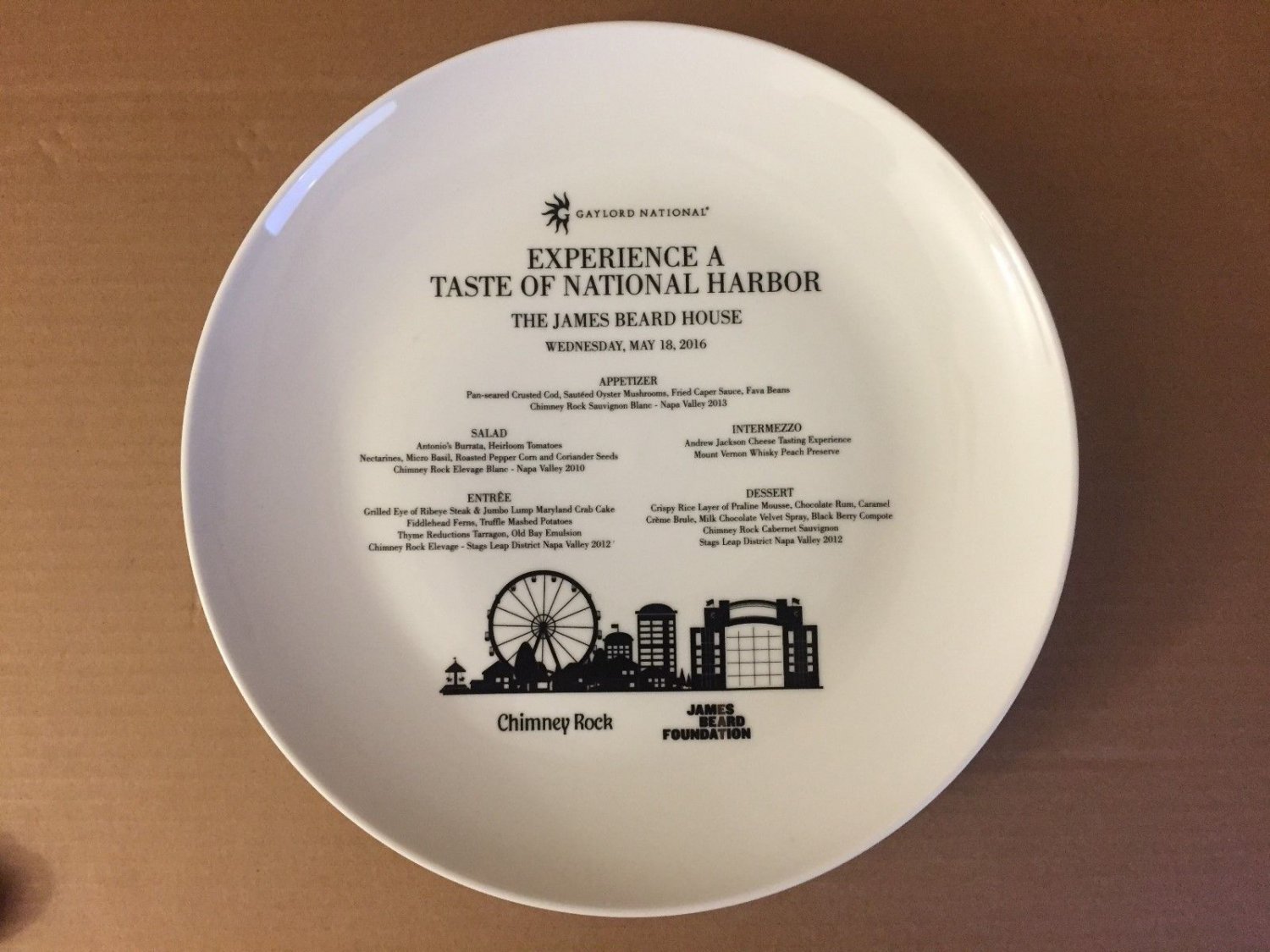 VARICK ALPHA-CERAM - 12" james beard foundation plate with box and holder