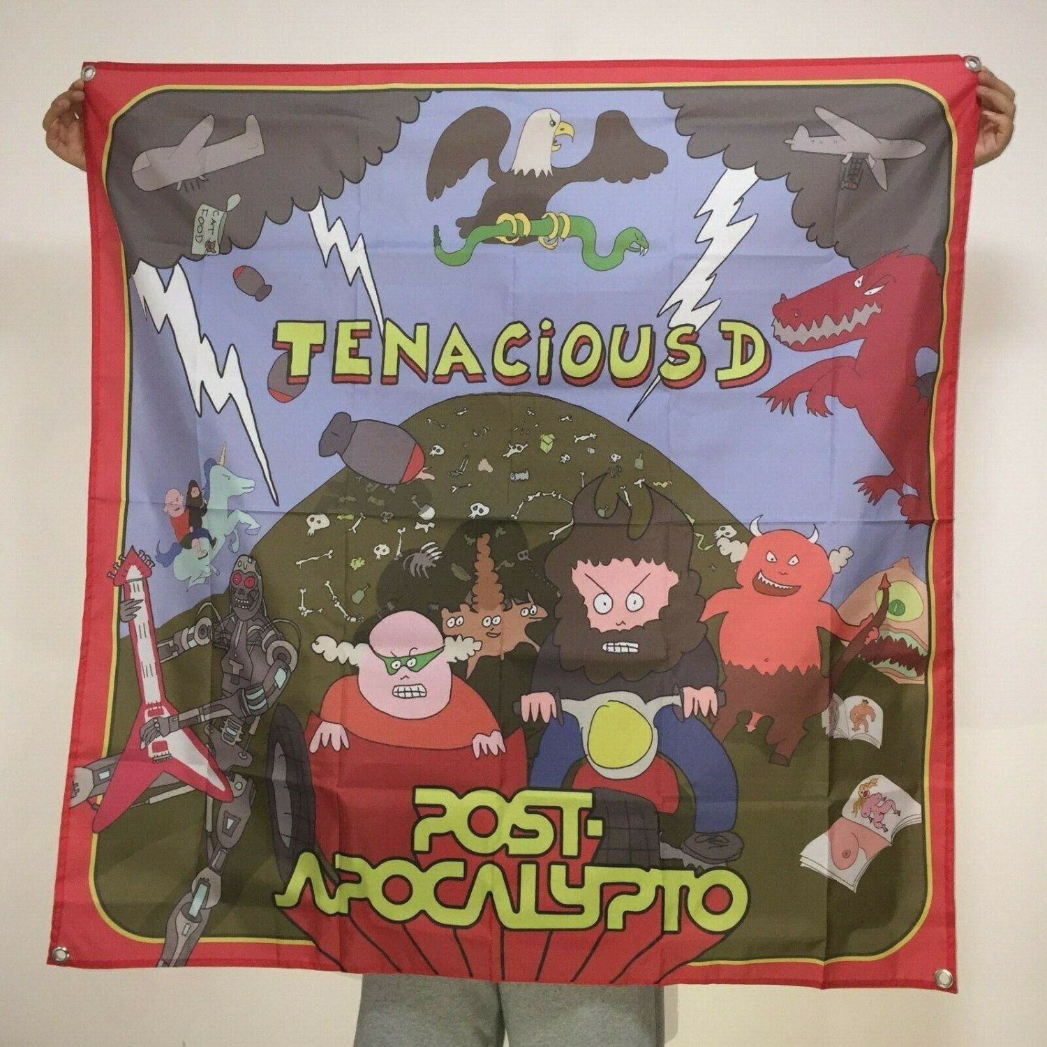 Tenacious D Banner Post Apocalypto Tapestry Cover Logo Flag Fabric ...