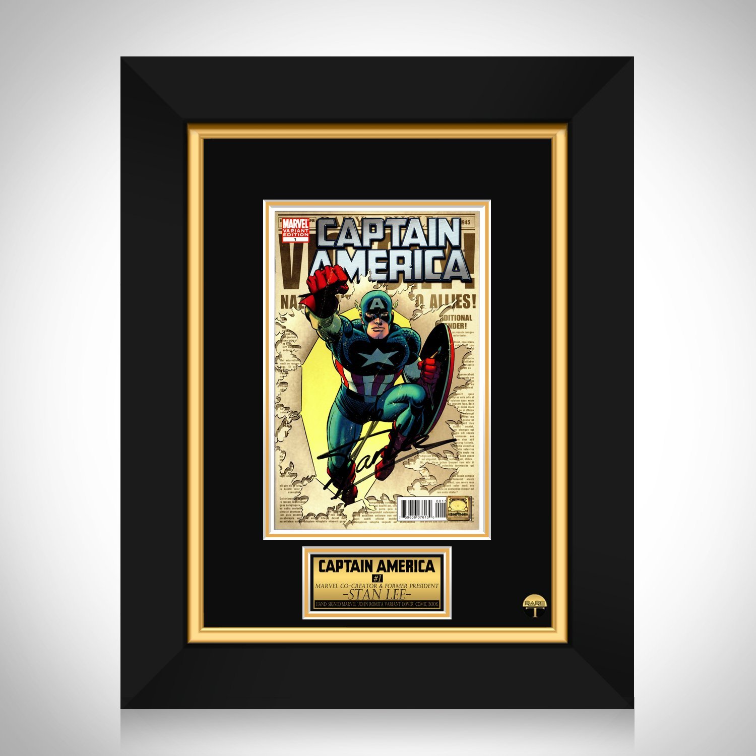 Captain America (2011) #1 Hand-Signed Comic Book By Stan Lee Custom Frame